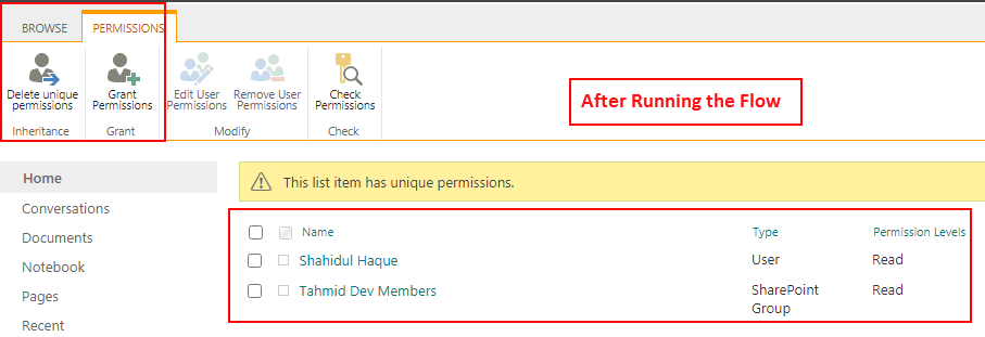 Set SharePoint List Item Permissions Using MS Flow